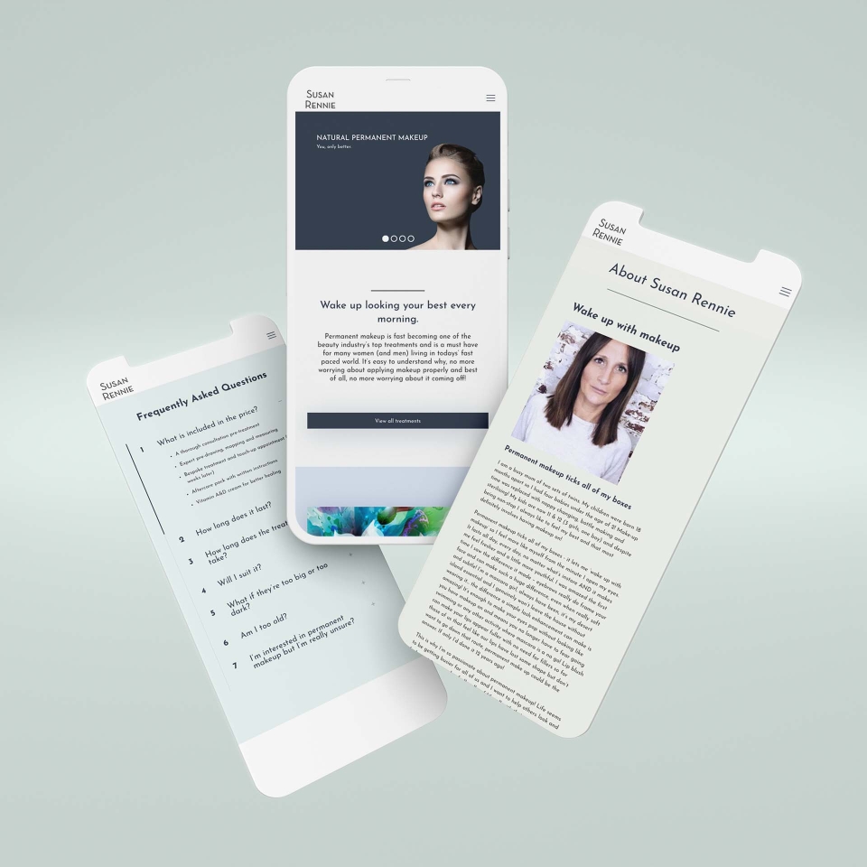 Website for Susan Rennie Natural Permanent Makeup - thefingerprint